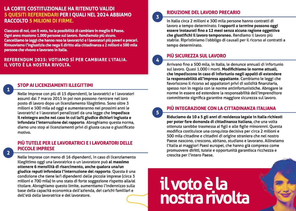 REFERENDUM 8-9 GIUGNO: il voto è la nostra rivolta - Il pieghevole, su ...